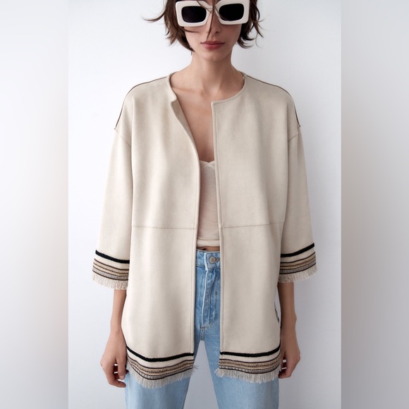 Zara | Jackets & Coats | Zara Combination Faux Suede Jacket | Poshmark